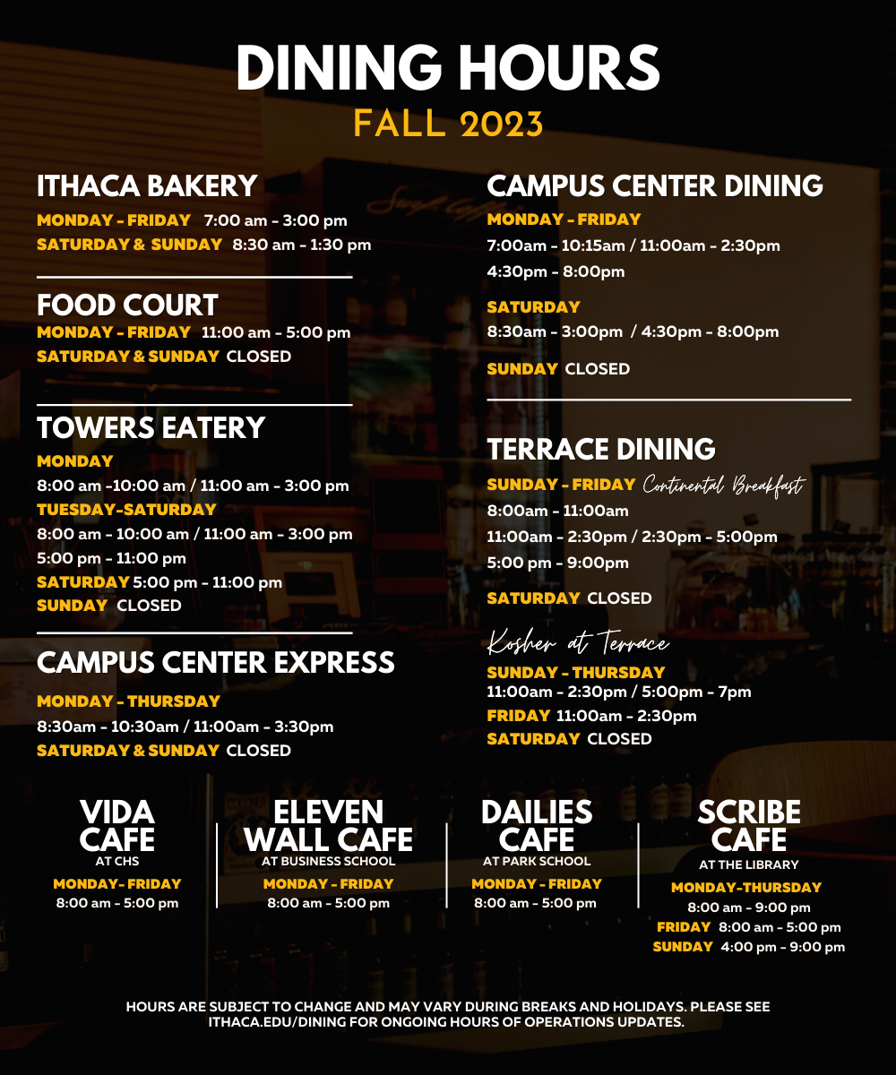 Locations & Hours | Ithaca College