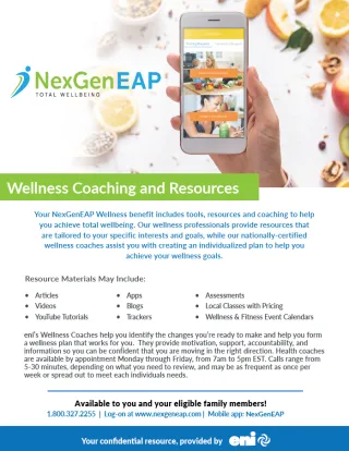 Check out your NexGen EAP Wellness Benefits | Ithaca College